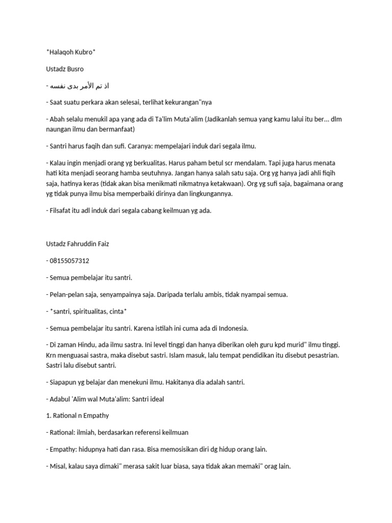 Santri, Spiritualitas, Cinta - DR - Fahruddin Faiz | PDF