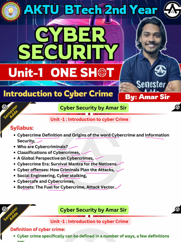 Cyber Security Unit - 1 One Shot Notes | PDF