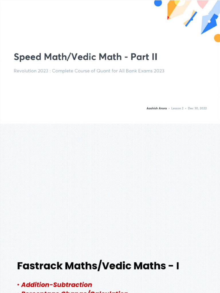 2.speed MathVedic Math Part II No Anno | PDF