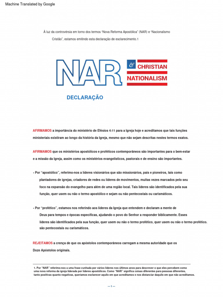Declaracao NAR | PDF | Philosophy