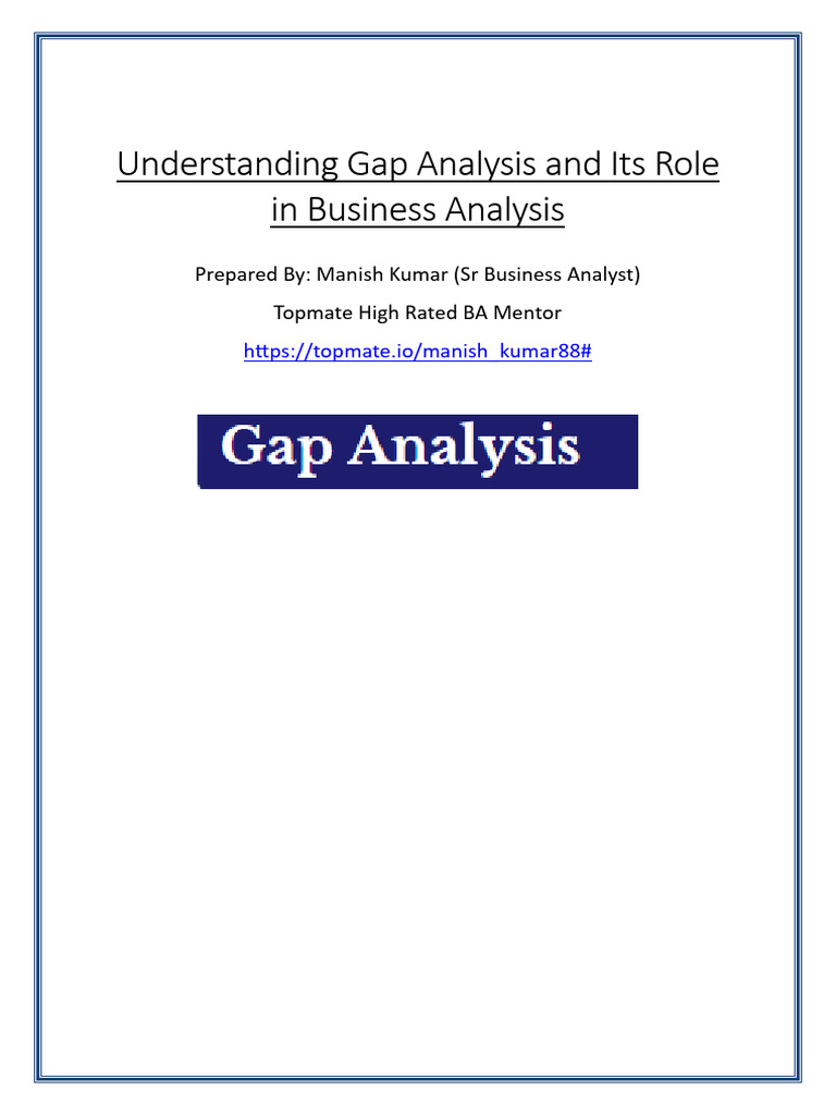 Gap Analysis and Its Role in Business Analysis | PDF