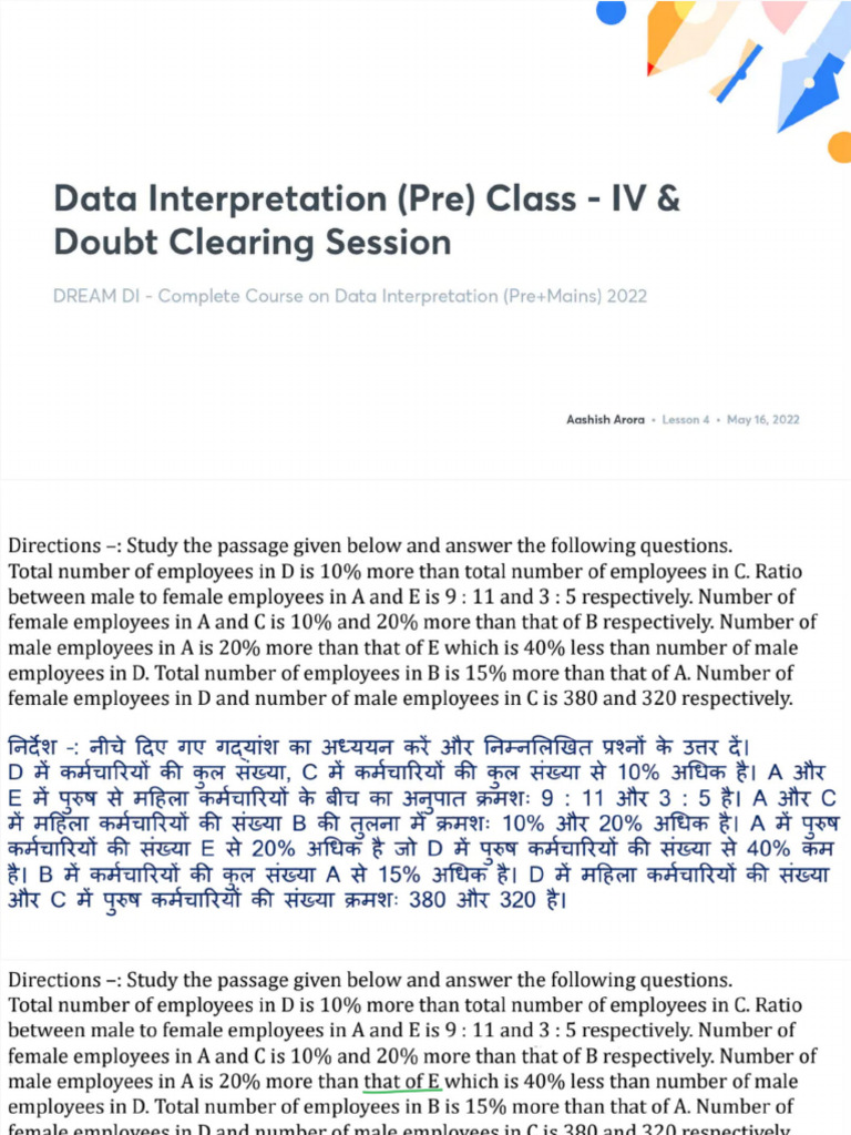 4.data Interpretation Pre Class - With Anno 1675783331243 | PDF