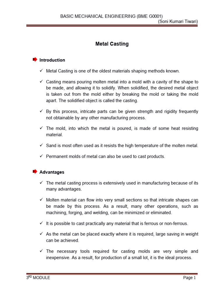 Metal Casting | PDF