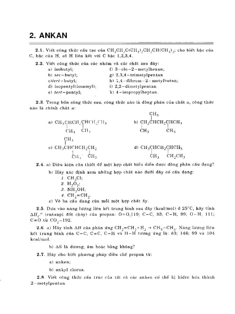 Hoa Hoc Huu Co Phan Bai Tap 1 Split 2 0736 | PDF