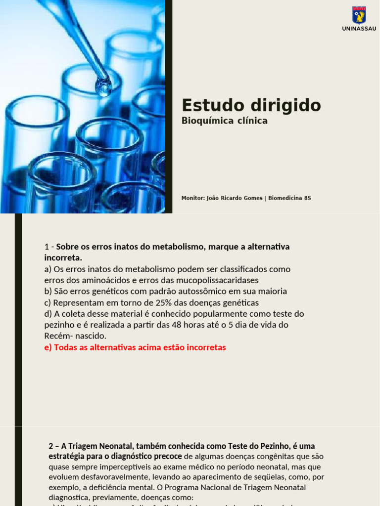 ESTUDO DIRIGIDO - BC | PDF