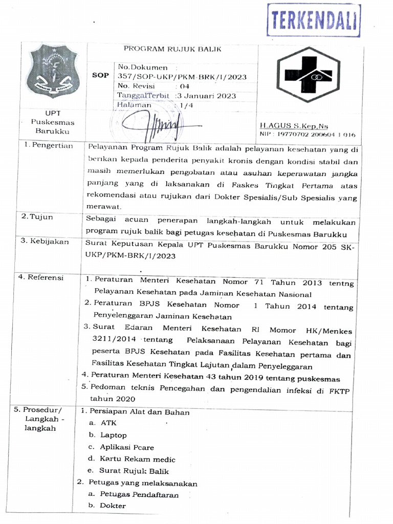 Sop Program Rujuk Balik Pdf