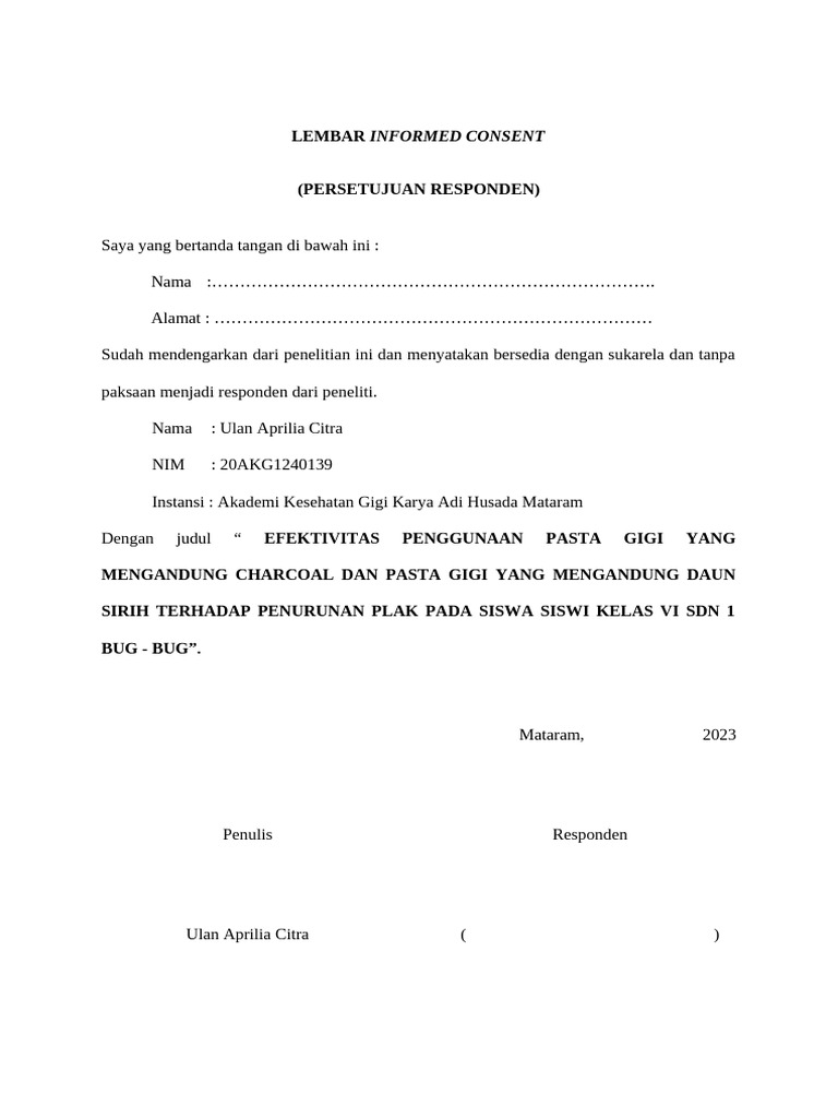 Lembar Informed Consent-1 | PDF