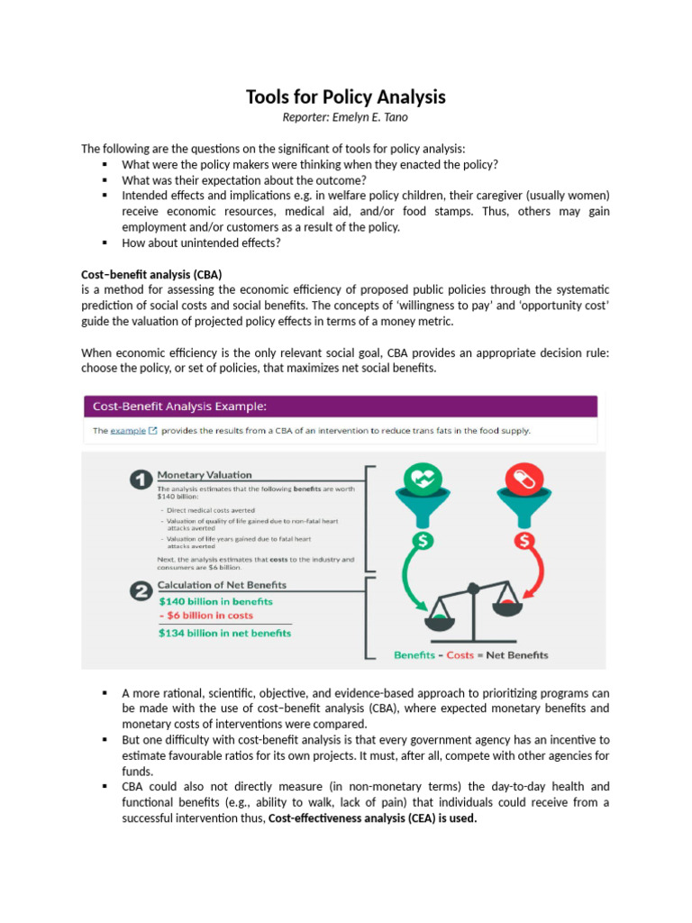 Tools For Policy Analysis | PDF | Cost–Benefit Analysis | Computers