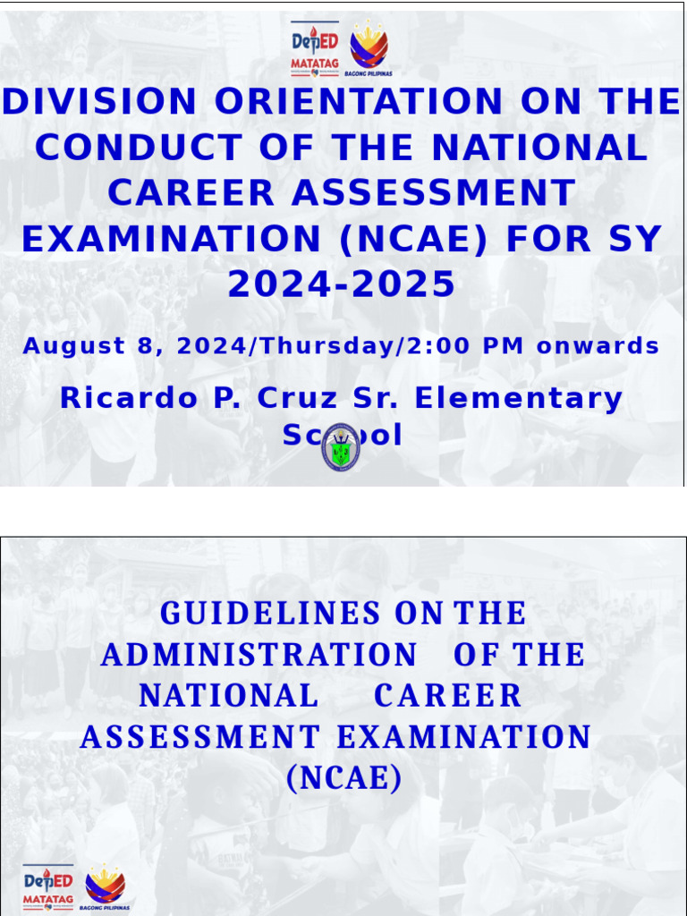 NCAE SY24 25 Orientation | PDF