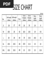 Sublimation Size Chart | PDF | Clothing | Fashion
