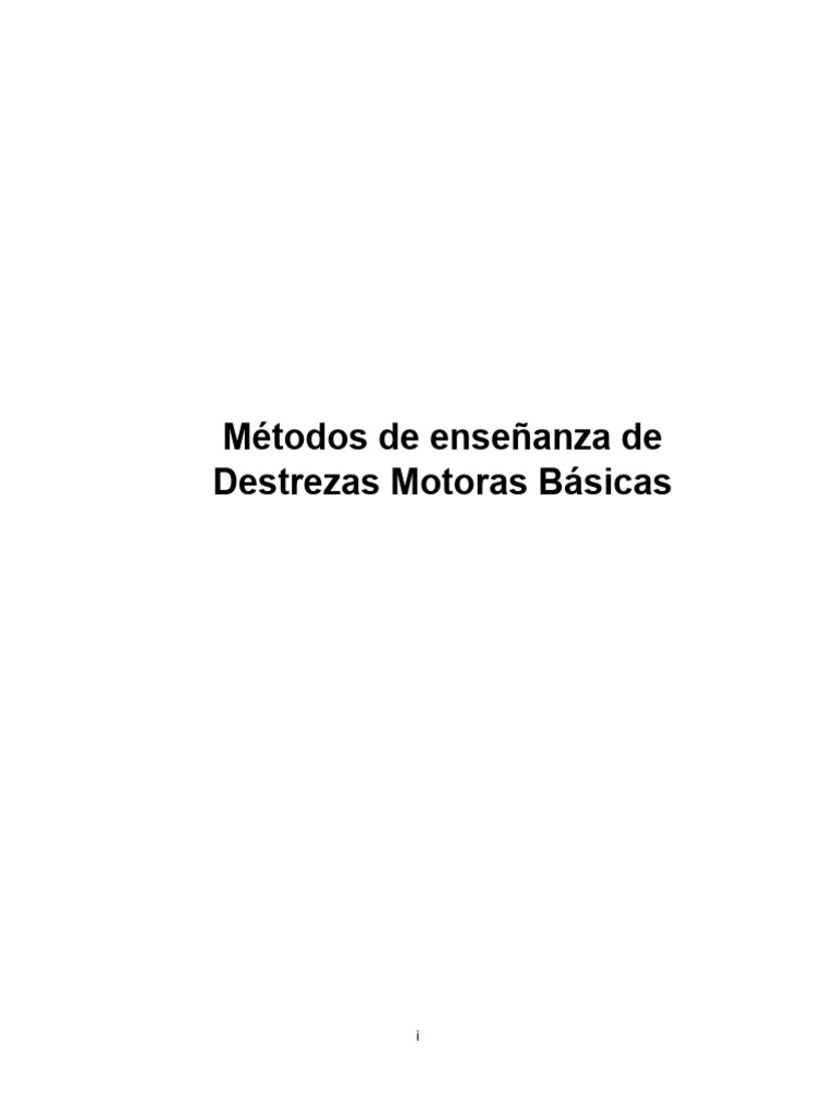 Metodos de Enseñanza y Destrezas Motoras | PDF