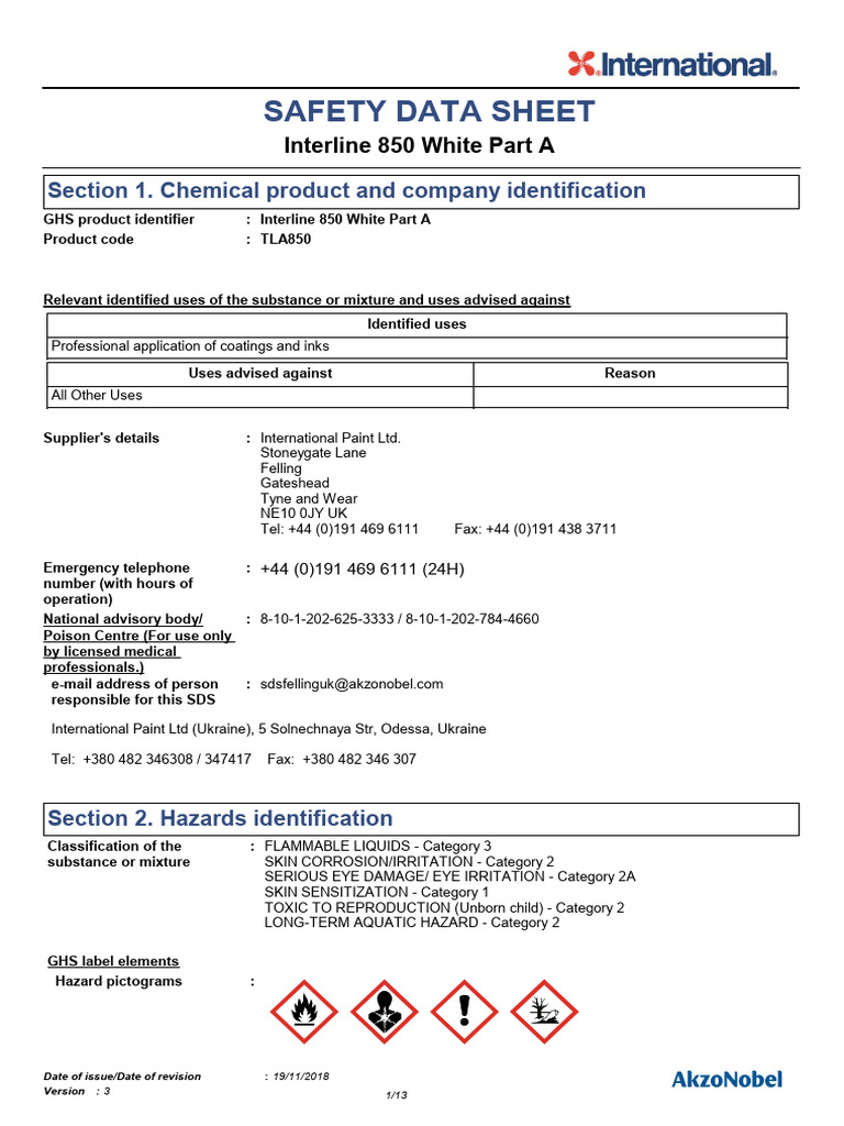 Interline 850 White Part A TLA850 | PDF