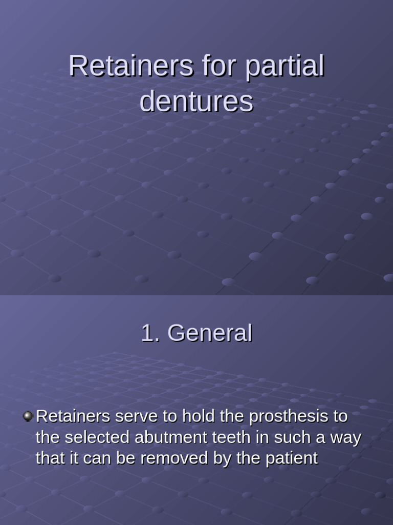 Retainers For Partial Dentures 2021 | PDF