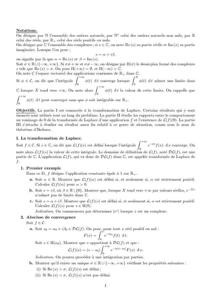 Transformée de Laplace | PDF