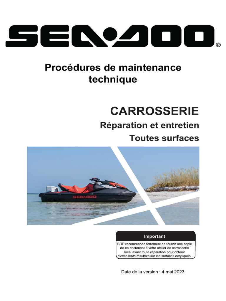 Seadoo HULL Repair - DECK (Rev1) - FRCA | PDF | Technology & Engineering