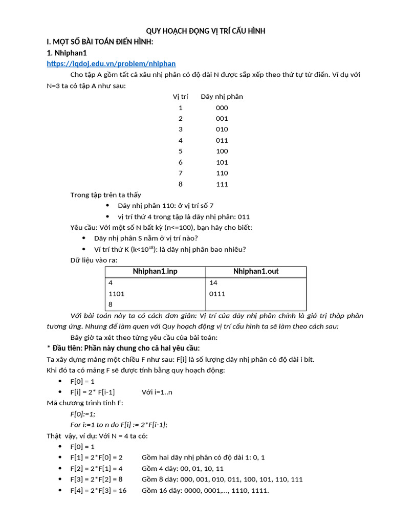 QHD - Vi Tri Cau Hinh - 1 | PDF