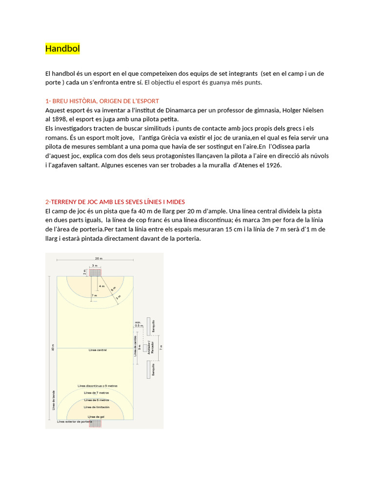 Handbol | PDF | Equipo deportivo | Juegos de pelota
