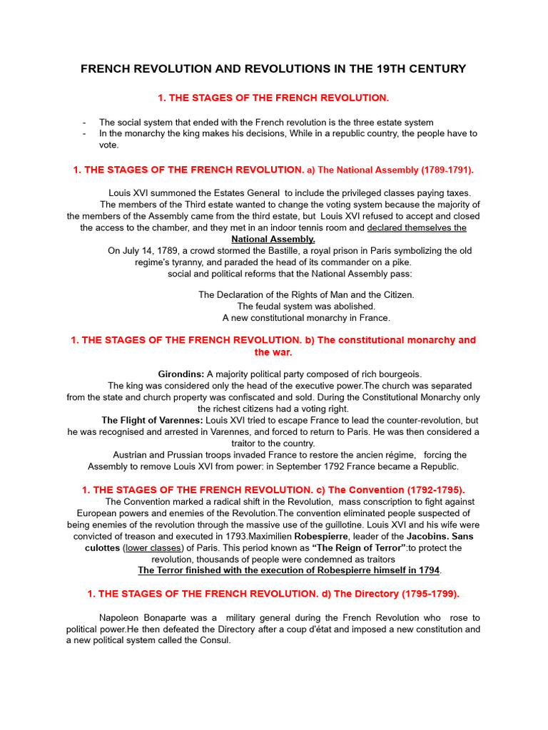 French Revolution and Revolutions in The 19TH Century | PDF