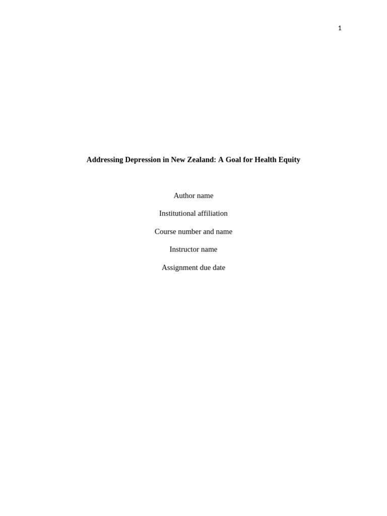 Depression in New Zealand - Edited | PDF | Major Depressive Disorder ...