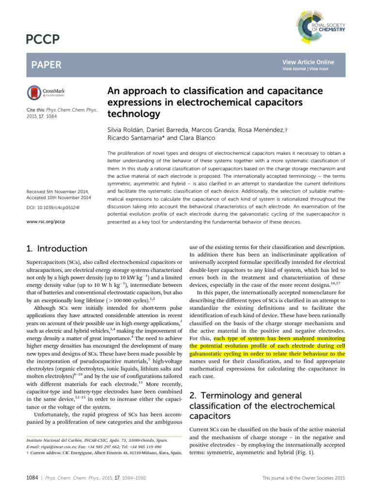 An Approach To Classification and Capacitance Expressions in ...