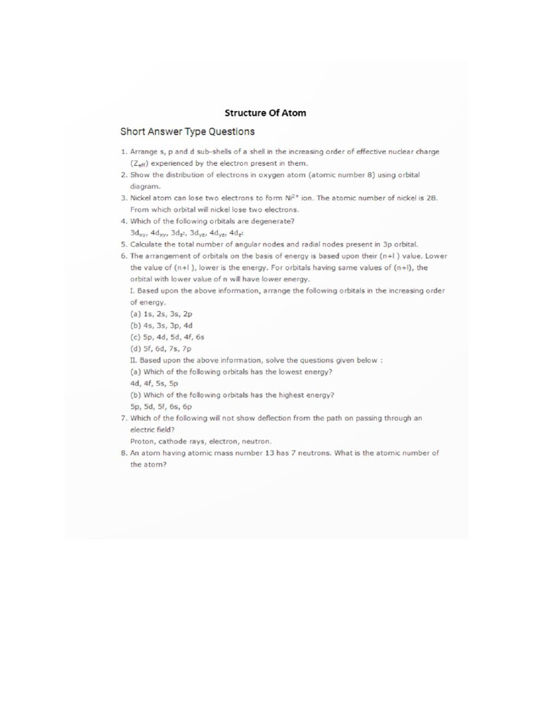 Structure of Atom | PDF