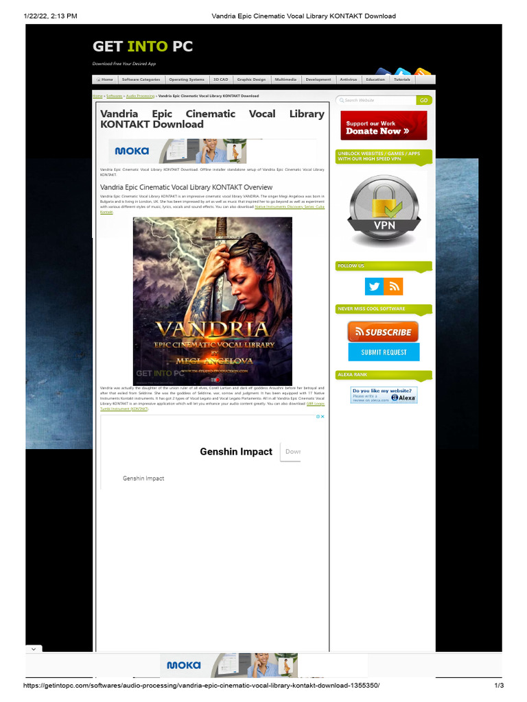Vandria Epic Cinematic Vocal Library KONTAKT Download | PDF