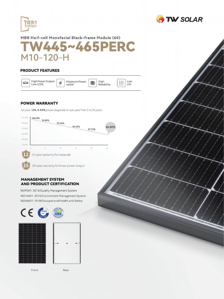 Ficha Tecnica Macro Negro TW445MAP M10 120 H S | PDF