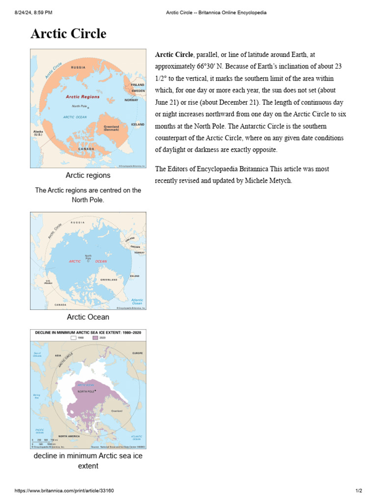 Arctic Circle - Britannica Online Encyclopedia | PDF | Physical ...