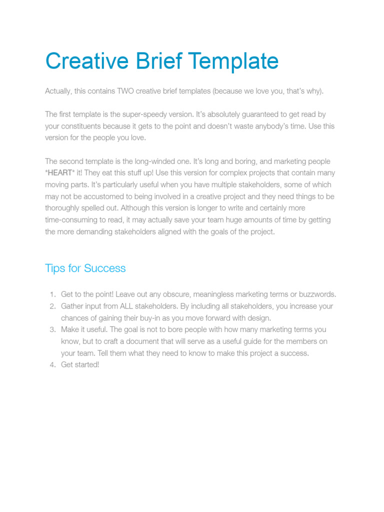 Creative Brief Template | PDF