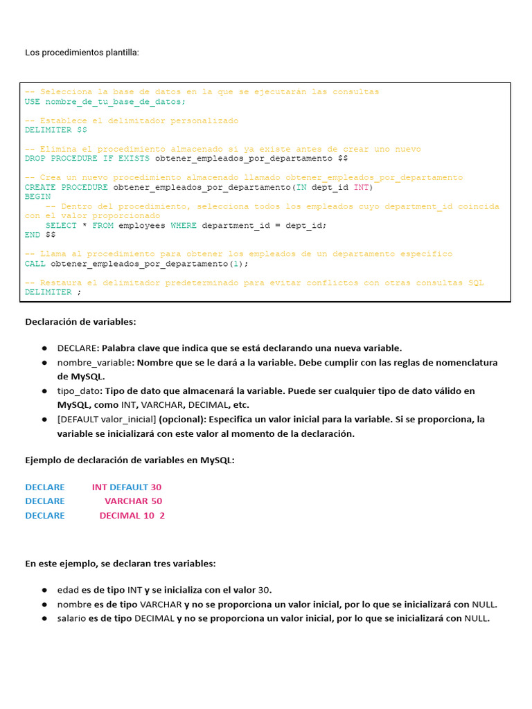 Procedimientos y Funciones | PDF