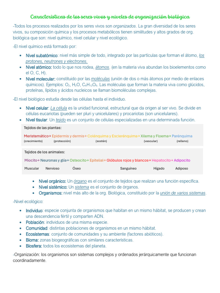 Biologia, Tema 2,3,4 | PDF | Organismos | Biología Celular)