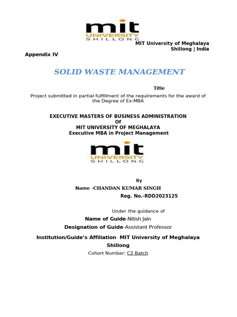 Solid Waste Management (Capstone Project Final Updated) | PDF