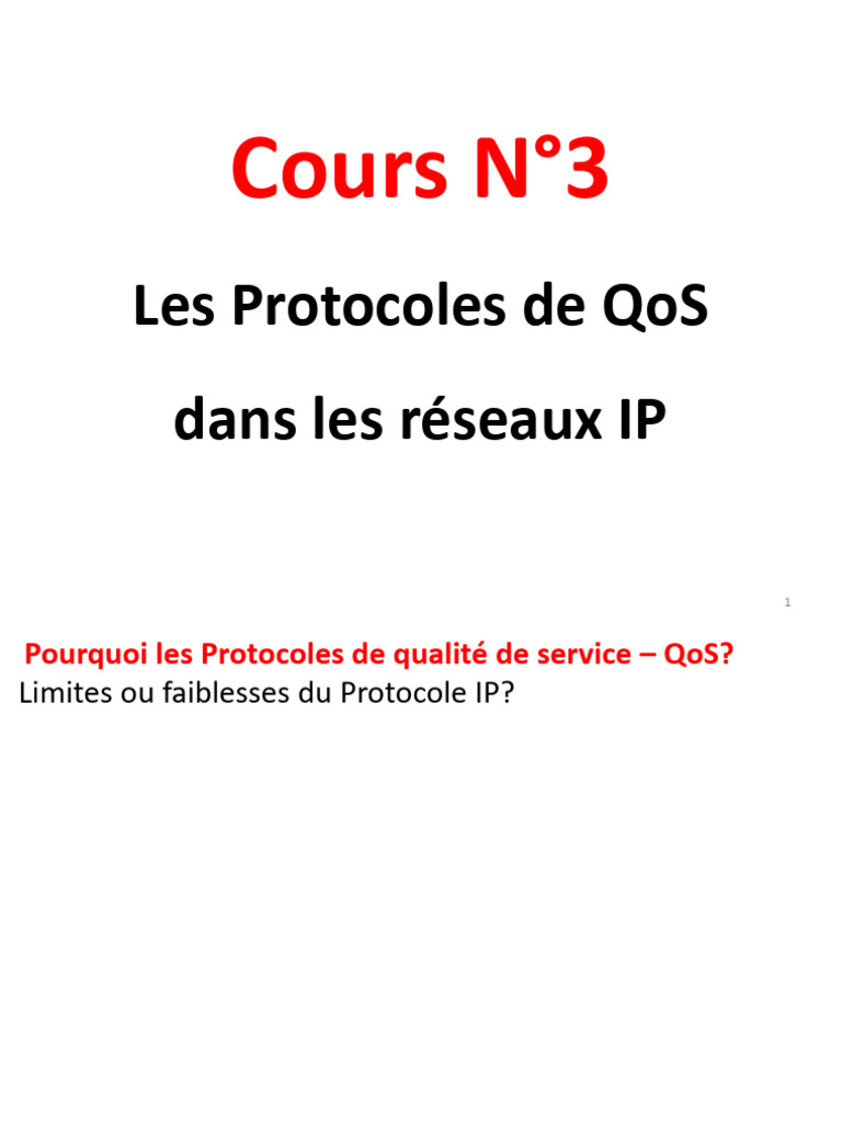 Cours N°3 - Les Protocoles de QoS - P1 - 2024 | PDF