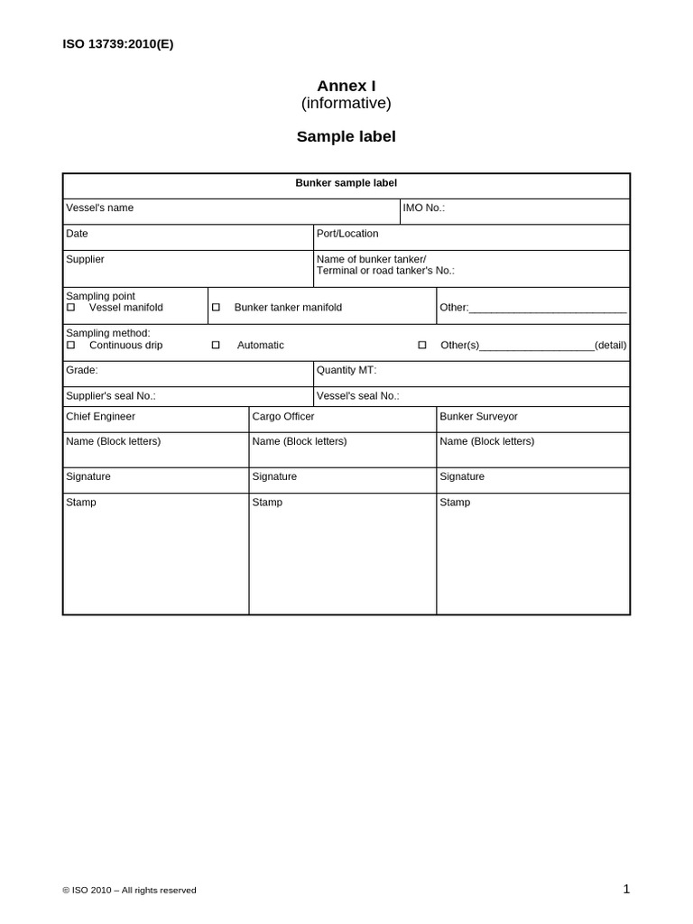 Sample Label (Annex I) | PDF
