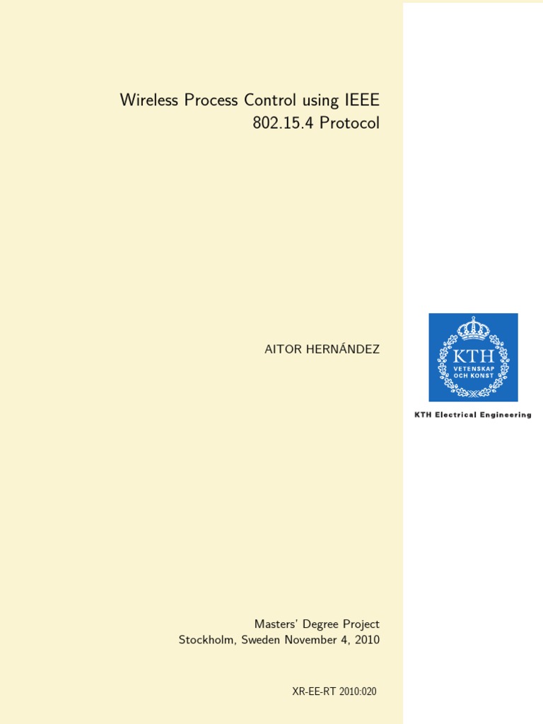 Wireless Process Control Using IEEE 802.15.4 Protocol: Aitor Hernández ...