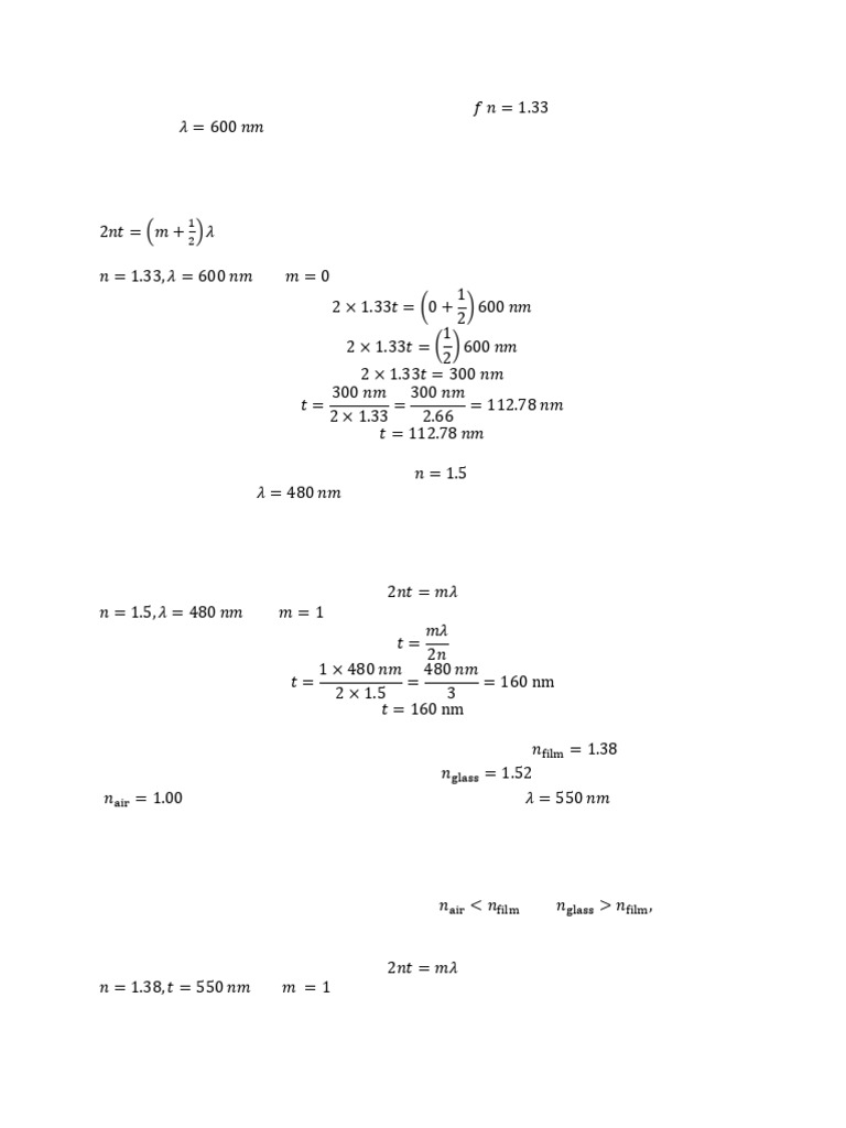PHY 2304 Examples and Solutions 4 | PDF | Refractive Index | Teaching Methods & Materials