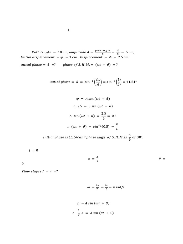 PHY 2304 Examples and Problems 1 | PDF | Waves | Frequency