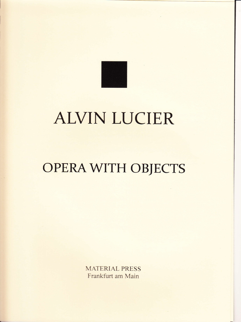 Opera With Objects | PDF