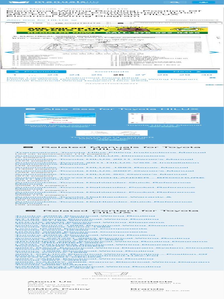 Electrical Wiring Routing Position of Parts in Engine Compartment (LHD ...