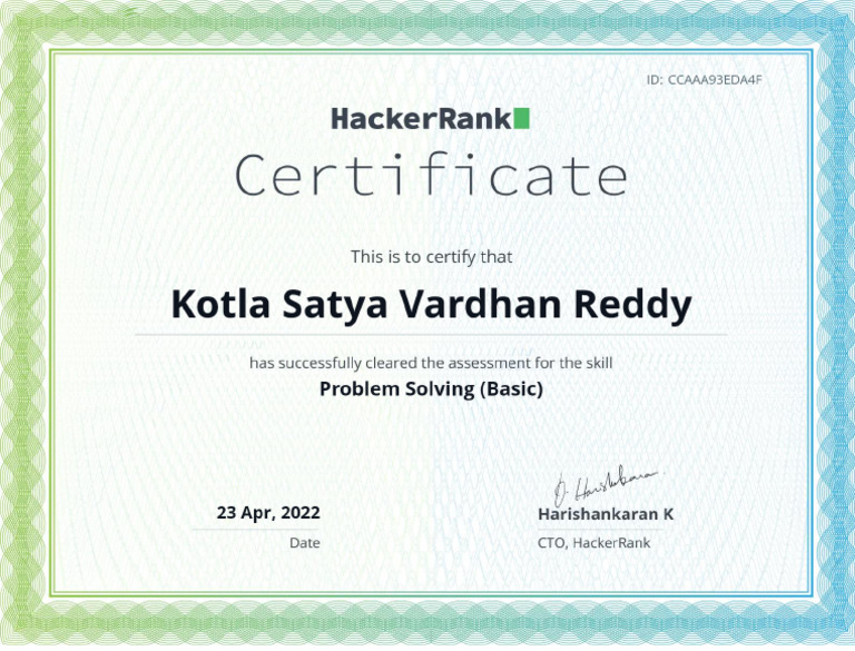 Problem Solving Basic Certificate | PDF