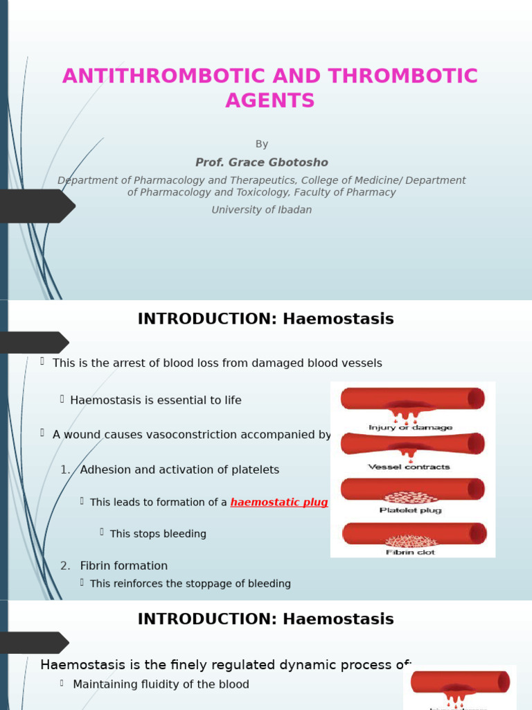 PCL 303 Antithrombotic Drugs With Anticoagulants 2024-1 | PDF