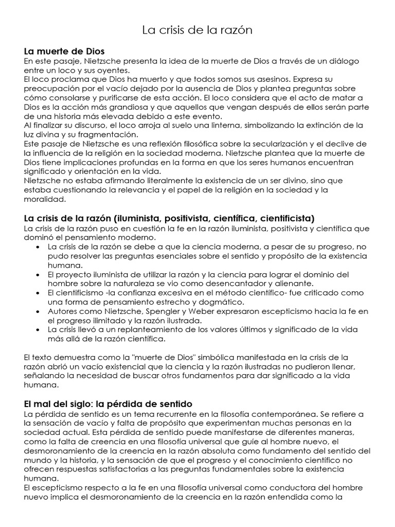 La Crisis de La Razon | PDF