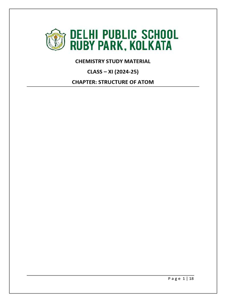 CHAPTER 2-Structure of Atom | PDF