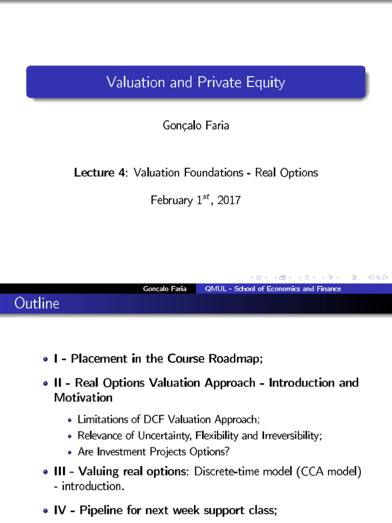 Valuation PE 2017 Lecture4 | PDF