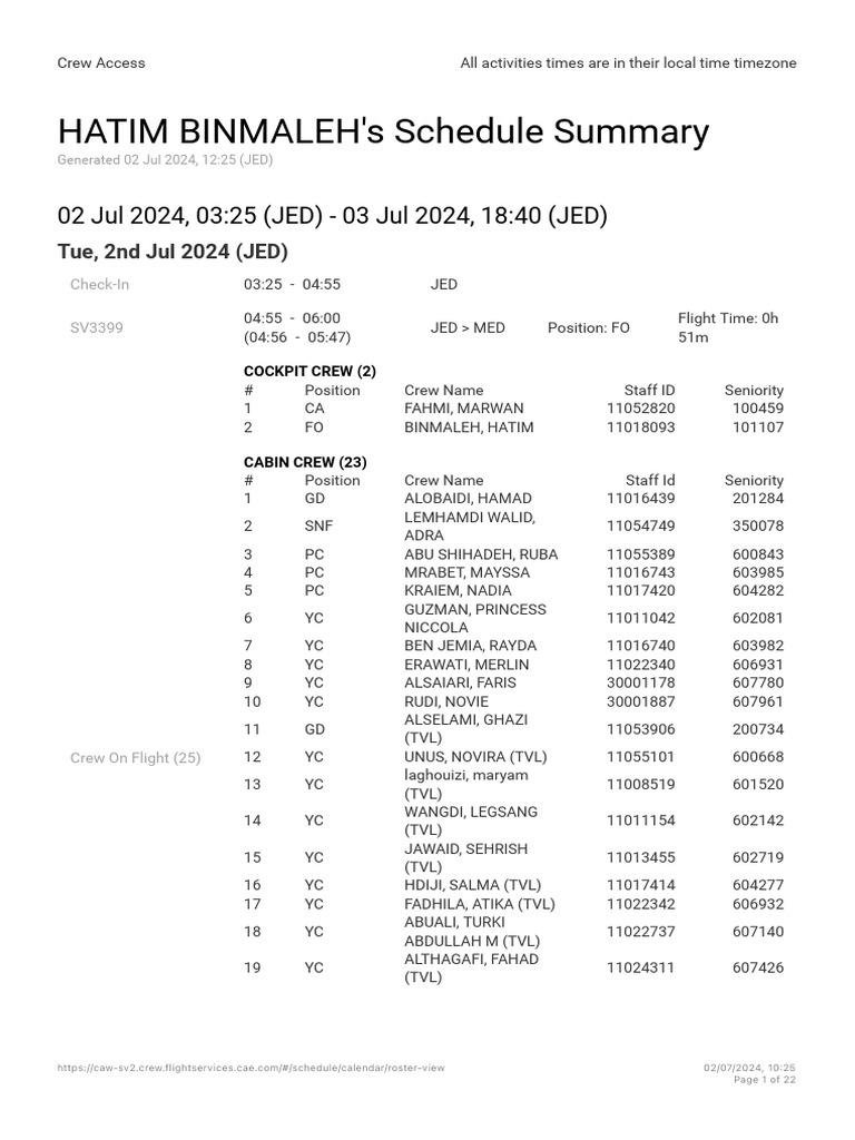 Crew Access July | PDF