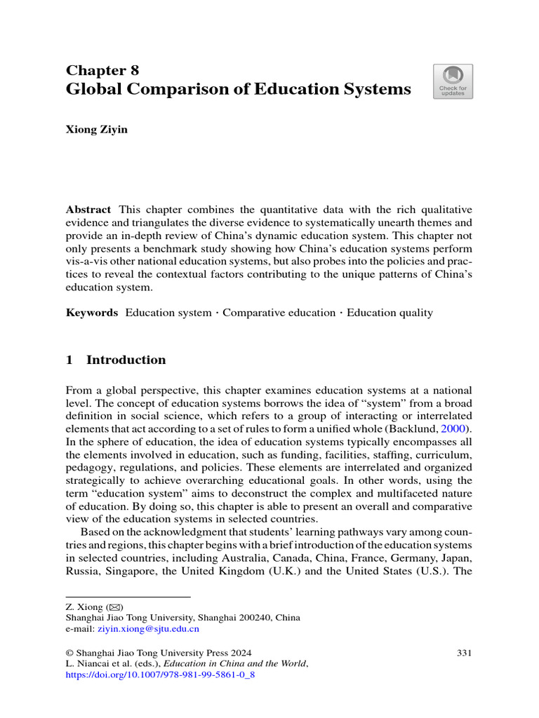 Global Comparison of Education Systems | PDF