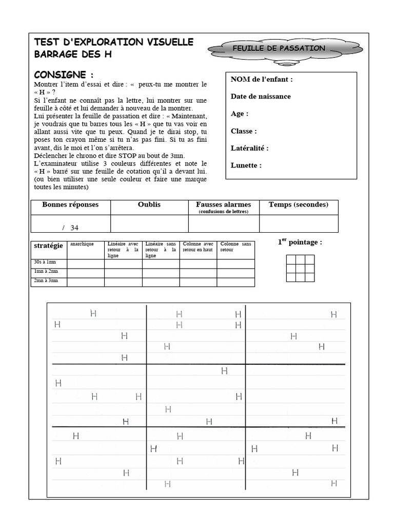 Barrage Des H - Feuille de Passation | PDF