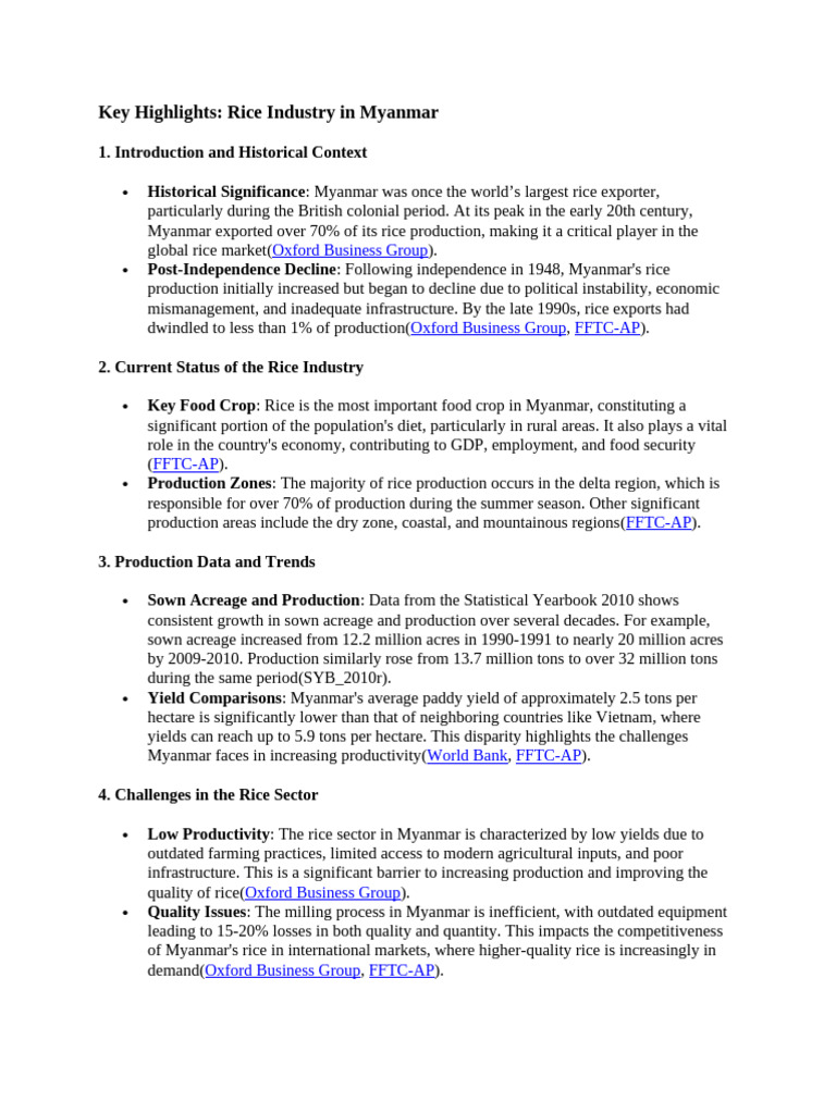 Rice - Key Highlights | PDF