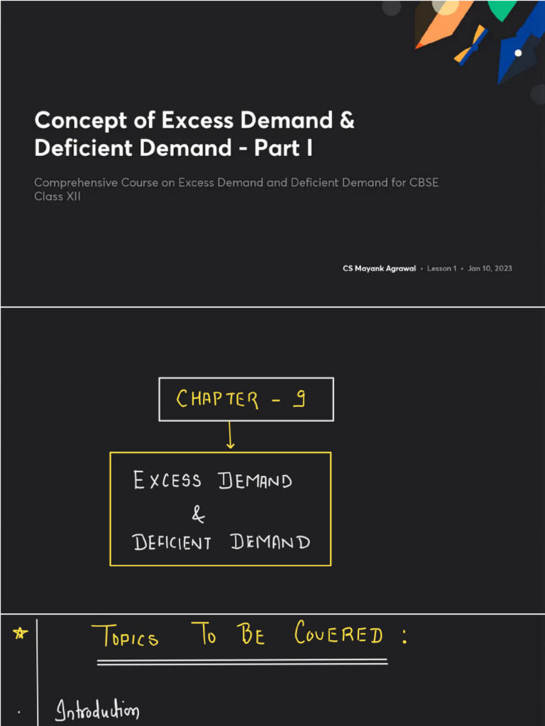 Concept of Excess Demand Deficient Demand Part I With Anno | PDF