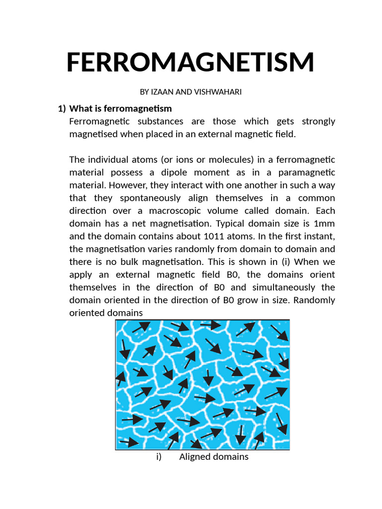 Ferromagnetism Notes | PDF